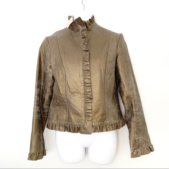 Moda International | Jackets & Coats | Moda International Gold Leather ...